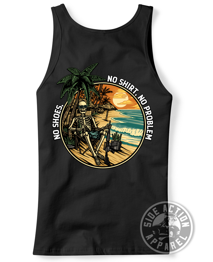 Tank Top - No Shoes, No Shirt, No Problem - Side Action Apparel