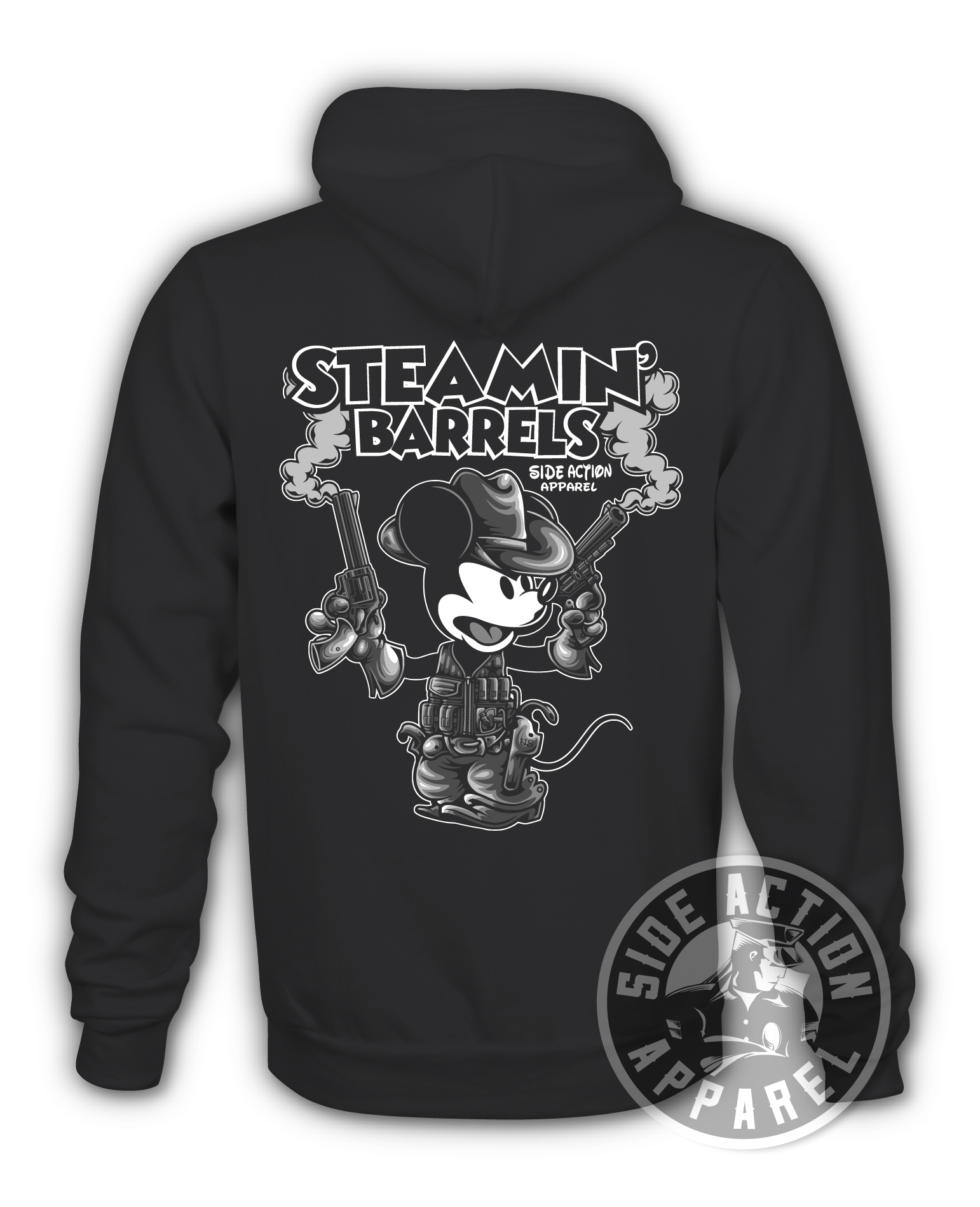 Steamin' Barrels - Hoodie - Side Action Apparel